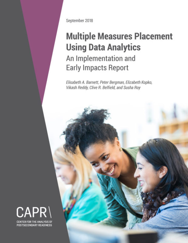 Multiple Measures Placement Using Data Analytics An Implementation and ...